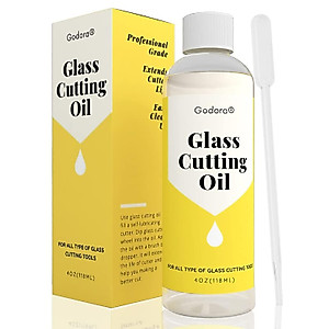 Glass Cutting Oil, Suitable for All Glass Cutting Tools, 4 Ounces Glass Cutter Oil is Used for Cutting Glass, Stained Glass, Glass Bottles, Tiles and Mirrors