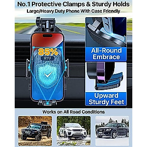 Phone Holders for Your Car [88 LBS Super Heavy Duty] Suction Cup Phone Holder Windshield/Dashboard/Window, Universal Car Phone Holder Mount, Compatible with iPhone, Samsung & Other Cellphone,Black