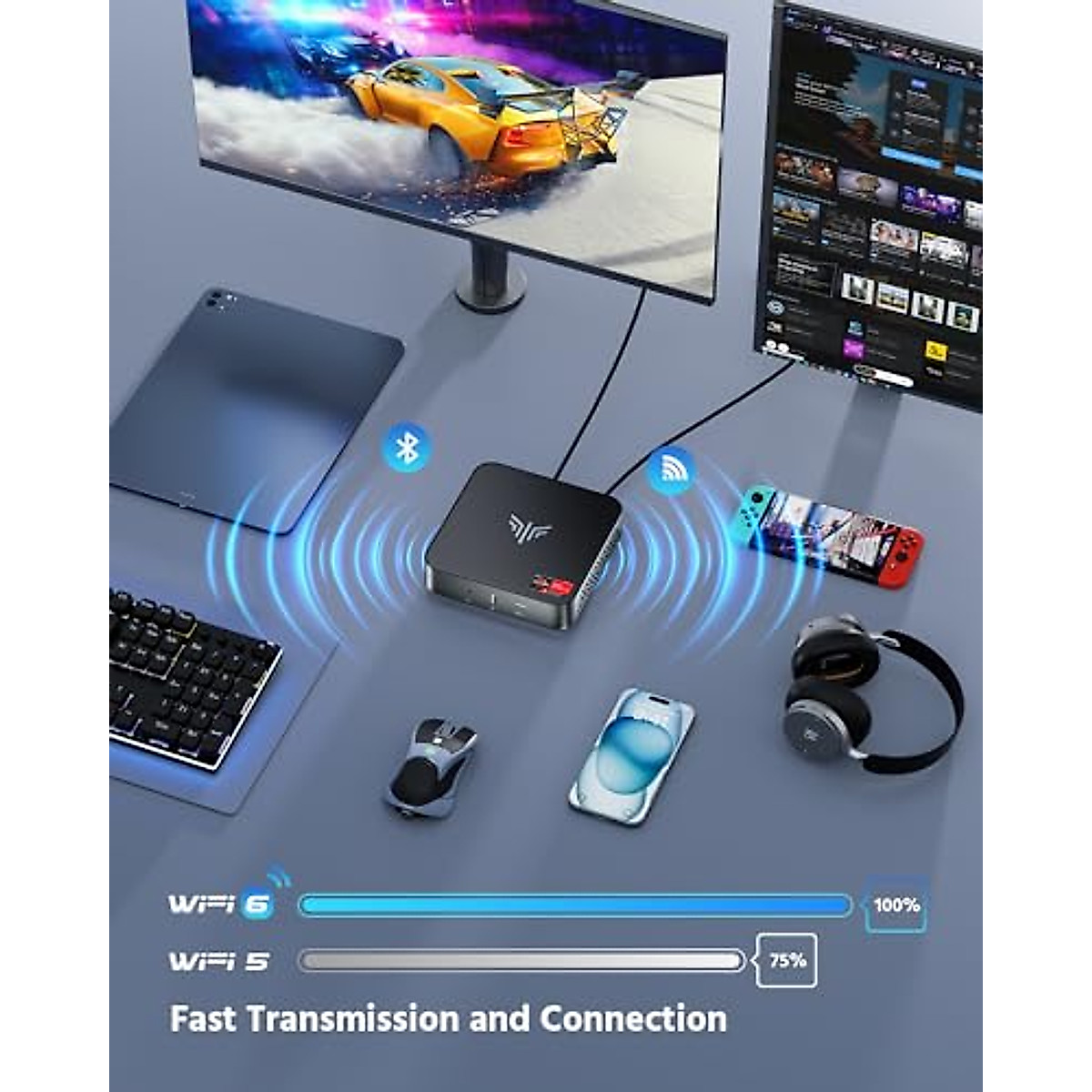 KAMRUI Mini PC Ryzen 7 5700U(8C/16T, up to 4.3GHz), Windows 11 Mini Computer 16GB DDR4 RAM 512GB M.2 2280 NVME SSD Mini PC Gaming, 4K Dual Display Mini Desktop Support WiFi6/BT5.2/Dual Channel