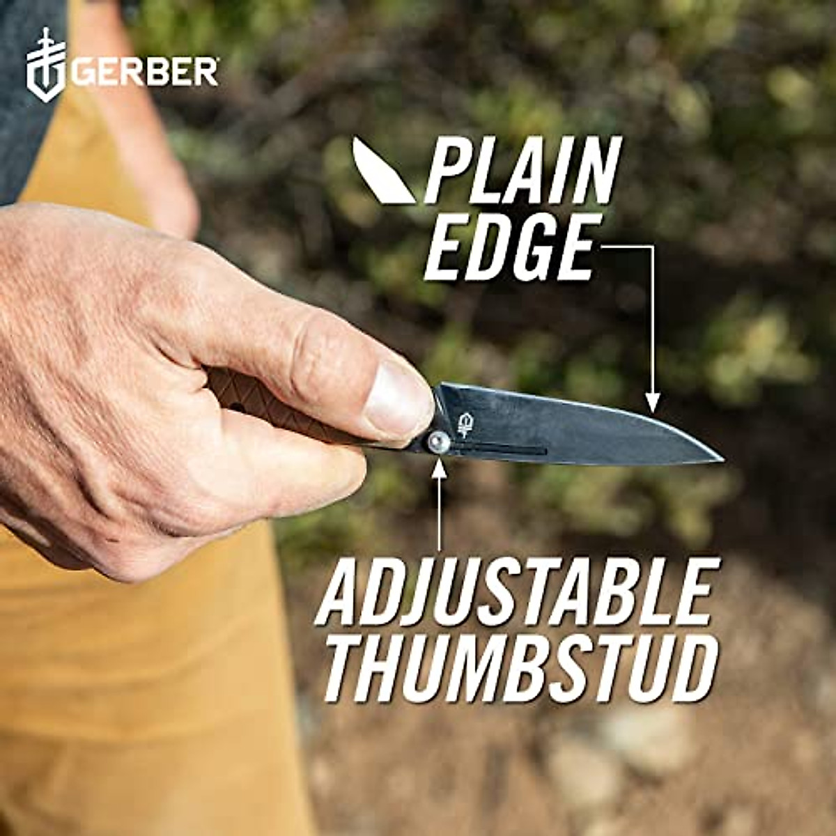 Gerber Gear Zilch Folding Pocket Knife, 3.1 Inch Plain Edge Blade, Drab Red