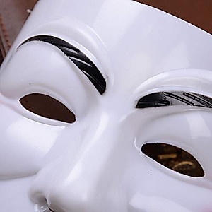 GUGELIVES Anonymous Guy Mask White