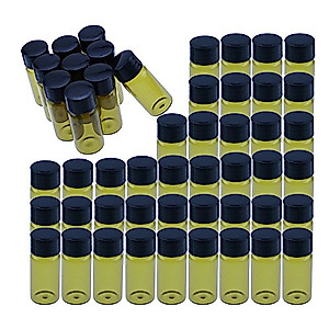 Newzoll Liquid Sample Glass Bottles Vials Screwcap Brown Bottles Capacity 10ml,1/3 Oz Pack of 50