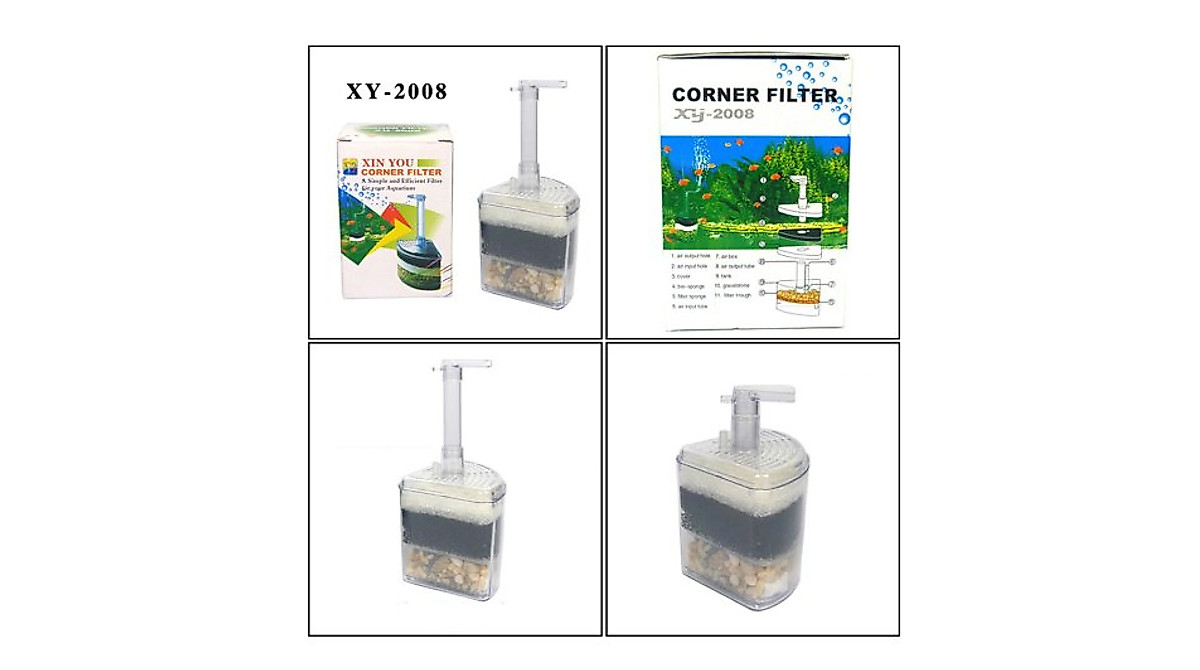AquaCity XINYOU Corner Filter for 5-20 Gallon Aquariums