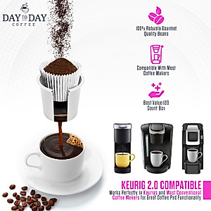 Day To Day 120-Count French Roast, Dark Roast Single Serve Coffee Pods for K Cups Keurig Brewers (French Roast, 120 Count (Pack of 1))
