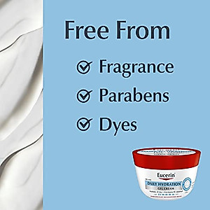 Eucerin Daily Hydration Gel Cream, Fragrance Free Body Moisturizer for Dry Skin, Enriched With Provitamin B5 and Sunflower Oil, 12 Oz Jar