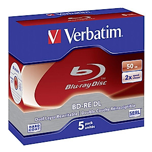 Verbatim BD-R Dual Layer - Blu-ray Disc 50 GB, 6X Burning Speed, Jewel Case, 5-Pack