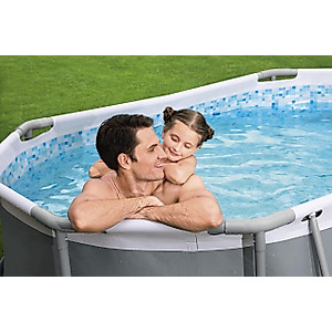 Bestway Oval Above Ground Pool Set (10' x 6'7" x 33")| Includes Filter Pump & ChemConnect Dispenser