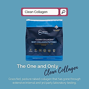 Collagen Peptides Powder 5lb (80oz) Pouch - Clean Collagen® - Unflavored, Grass Fed, Paleo, Non GMO, Kosher - Highly Soluble Protein