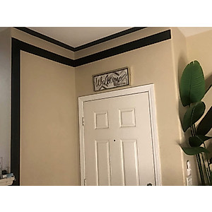 Simplemiuji Black Matte Wallpaper Border Peel Stick Home Ceiling Decorative Border for Bathroom Living Room Kitchen 4inch by 32.8ft