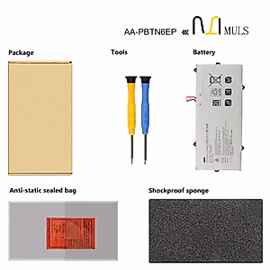MULS AA-PBTN6EP 75Wh Laptop Battery for Samsung Notebook 9 900X3T 900X5T 930XBE 950XBE NP900X3T NP900X5T NP950XBE NT900X3T NT900X3U NT900X5T NT900X5U