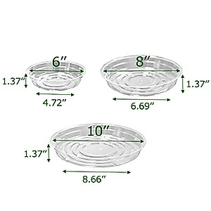 TRUEDAYS 15 Pack(6 inch/8inch/10inch) Clear Plant Saucers Flower Pot Tray Excellent for Indoor & Outdoor Plants