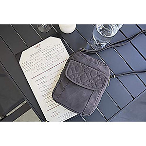 Travelon Anti-theft Signature Quilted Slim Pouch Bag, Sable