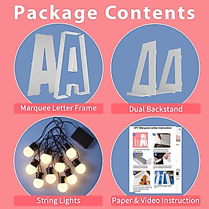 3FT Marquee Light Up Letters A, Big Marquee Letter for Graduation Baby Shower Birthday Engagement Wedding Marry Me Party Decoration Backdrop
