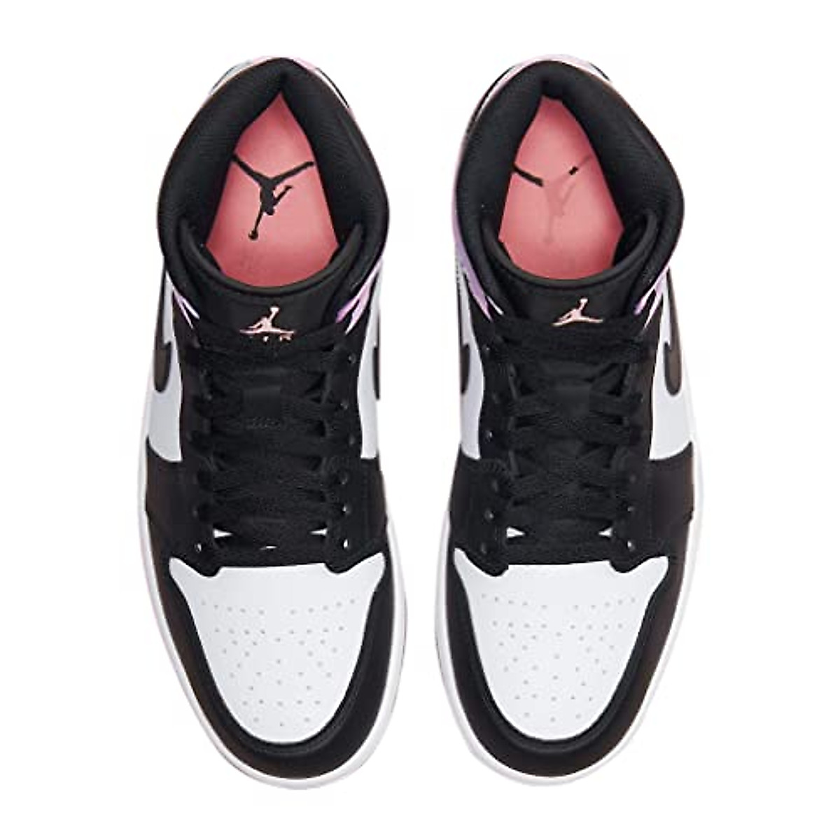 Nike Men's Air Jordan 1 Mid Sneaker, Black/Bleached Coral-white, 10.5