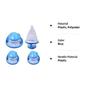 New Washing Machine Hair Filter Cleaning Mesh Bag Home Floating Catcher Pouch Laundry Lint Mesh Bag Cozy Bed Hurricane (Blue)