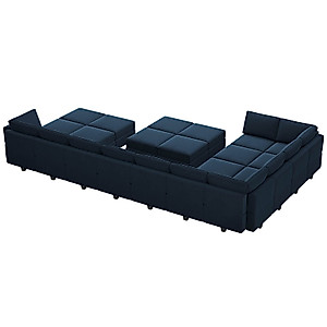 Belffin Modular Large Sectional Sofa with Storage Seat Oversized U Shaped Couch with Reversible Chaise Modular Sofa Set with Ottoman Velvet Blue