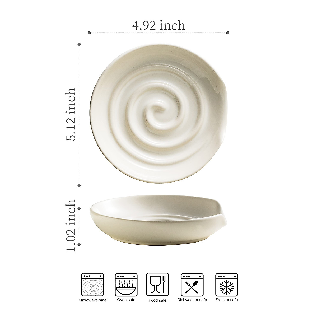 Cormomu Spoon Holder, Ceramic Spoon Rest for Stove Top, Utensil Holder for Spatula, Coffee Spoon, Spoon Cradle, Kitchen Accessories for Stove, Christmas Gifts, White