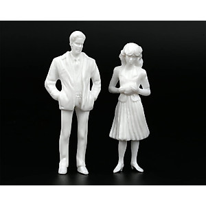 DS. DISTINCTIVE STYLE Unpainted Figures 1:24 Scale 24 Pieces Assorted Poses Miniature People for Architectural Layout Project G Scale Model Trains Railroads Home Bonsai Decor