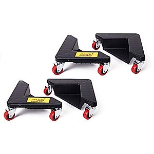 Pake Handling Tools - Furniture Corner Mover 3 Wheel Dolly- Low Profile Wheel Dollies Set of 4-880 lb. Load Capacity