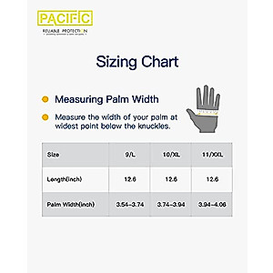 PACIFIC PPE 2 Pairs Nitrile Chemical Resistant Gloves, Flocked, Resist Strong Acid, Alkali, 15 mil, 12.6", X-Large