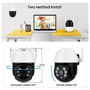 Funxwe WiFi 1080P HD Wireless PTZ Security IP Camera Two Way Audio Color Night Vision Spotlight AI Motion Detection Auto Tracking Surveillance for Baby Pet Dog Monitor