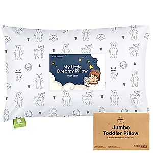 KeaBabies Toddler Pillow with Pillowcase, Jumbo 14X20 - Soft Organic Cotton Toddler Pillows for Sleeping - Machine Washable - Perfect for Travel, Toddler Bed Set (KeaFriends)