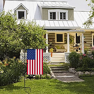 SHARE&CARE Garden Flag Stand, Garden Flag Pole Holder with 1 Tiger Clip and 2 Spring Stoppers for Garden and Home Decoration 12 x 18 Inches without flag (1 Pack)