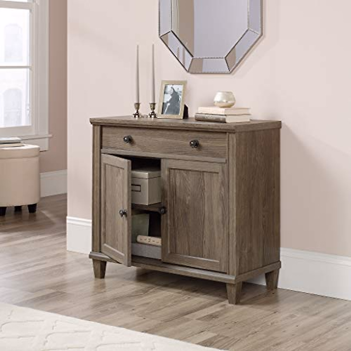 Sauder Hammond Library Base, L: 32.87" x W: 15.04" x H: 30.0", Emery Oak Finish