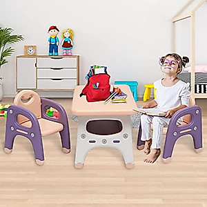 Kinfant Kids Table and Chair Set - Toddler Activity Table with Storage Shelf for Children Mesa para niños Preschool, Kindergarten, Toddler Table & Chair Set