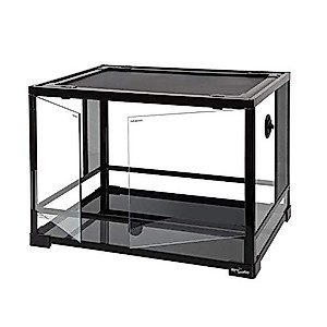 REPTI ZOO Large 34 Gallon Reptile Glass Terrarium Tank,Front Opening Door 24" x 18" x 18" Double Hinge Door with Screen Ventilation Reptile Terrarium (Backgrounds not Include)