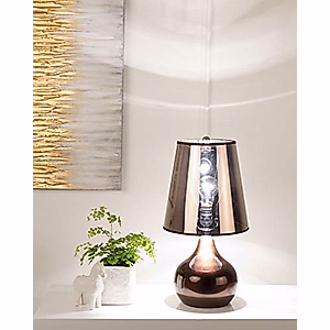 OK Lighting OK-818CP Luster Metallic Cappuccino 3-Way Table Touch Lamp, 9.25" x 9.25" x 18", Brown, Espresso