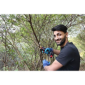 KOMOK Cordless Electric Pruning Shears with LED, 2 Rechargeable Battery Powered Tree Pruner Fruit Tree Branches Cutter, 25mm/1" Cutting Diameter, 6-8 Working Hours Good for Arthritis Hands