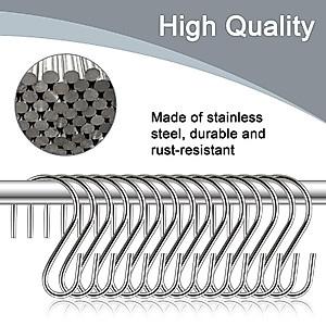 Dapute 60 Pack 1.8 inch Small S Hooks for Hanging, Stainless Steel S Hook Heavy Duty, Rust-Free Mini S Shaped Hooks for Wire Shelf Hanging Plants Jewelry Kitchen Utensils Ornament Light Mugs