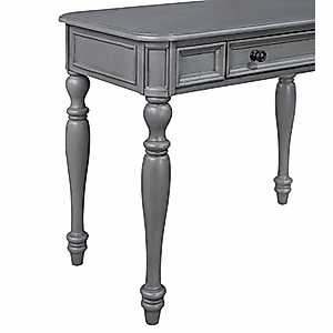 OSP Home Furnishings Country Meadows 36 Inch Writing Desk with Drawer, Plantation Grey