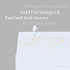 Gooji 4x6 Gold Foil Watercolor Pink Thank You Cards (Bulk 20-Pack) Matching Peel-and-Seal White Envelopes, Baby Shower, Bridal Shower, Wedding, Engagement, Graduation, Blank Notes