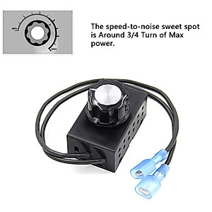 Hongso Fireplace Stove Blower Fan Variable Rheostat Speed On/Off Switch Ctrl with 2 Male Connectors, Fireplace Fan Speed Control