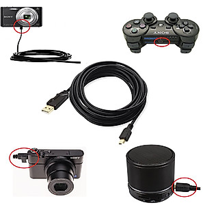 AllEASY 15ft/4.5m Mini USB Cables, 5 Pin USB 2.0 Type A Male Mini USB Charging Cable with Gold-Plated Connectors for PS3 Controller, Digital Camera(Canon, Sony), MP3 Player -Black