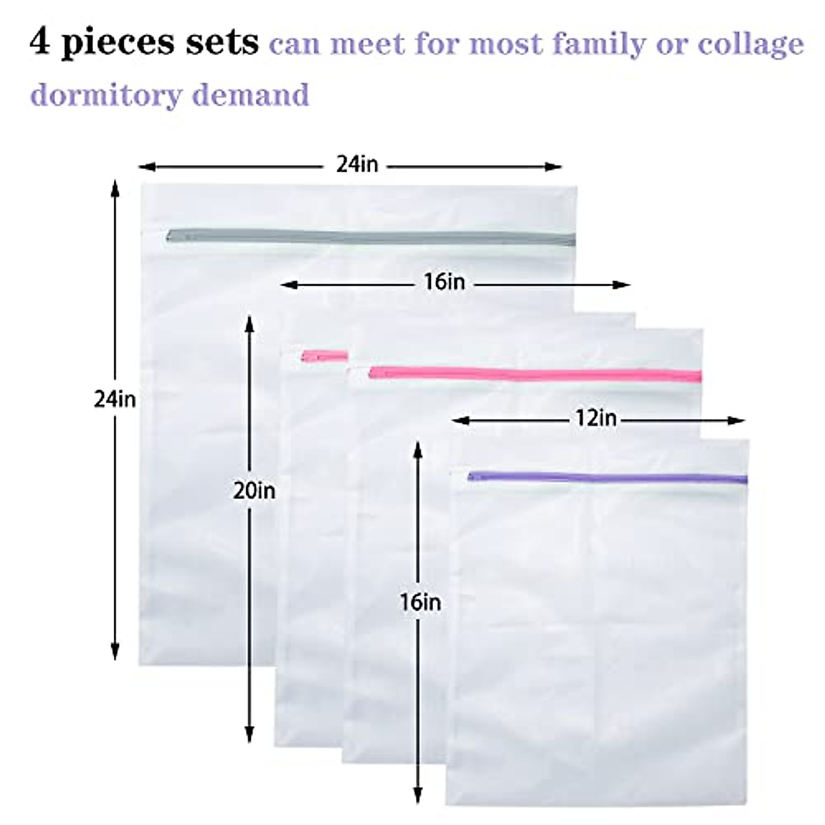 3 Pack Bra Laundry Bag for Washing Machine,4 Pack Mesh Laundry Bags for Delicates