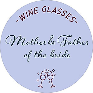 National Etching Father and Mother of the Bride Wedding Wine Glass Gift Set of 2 (Stemmed)