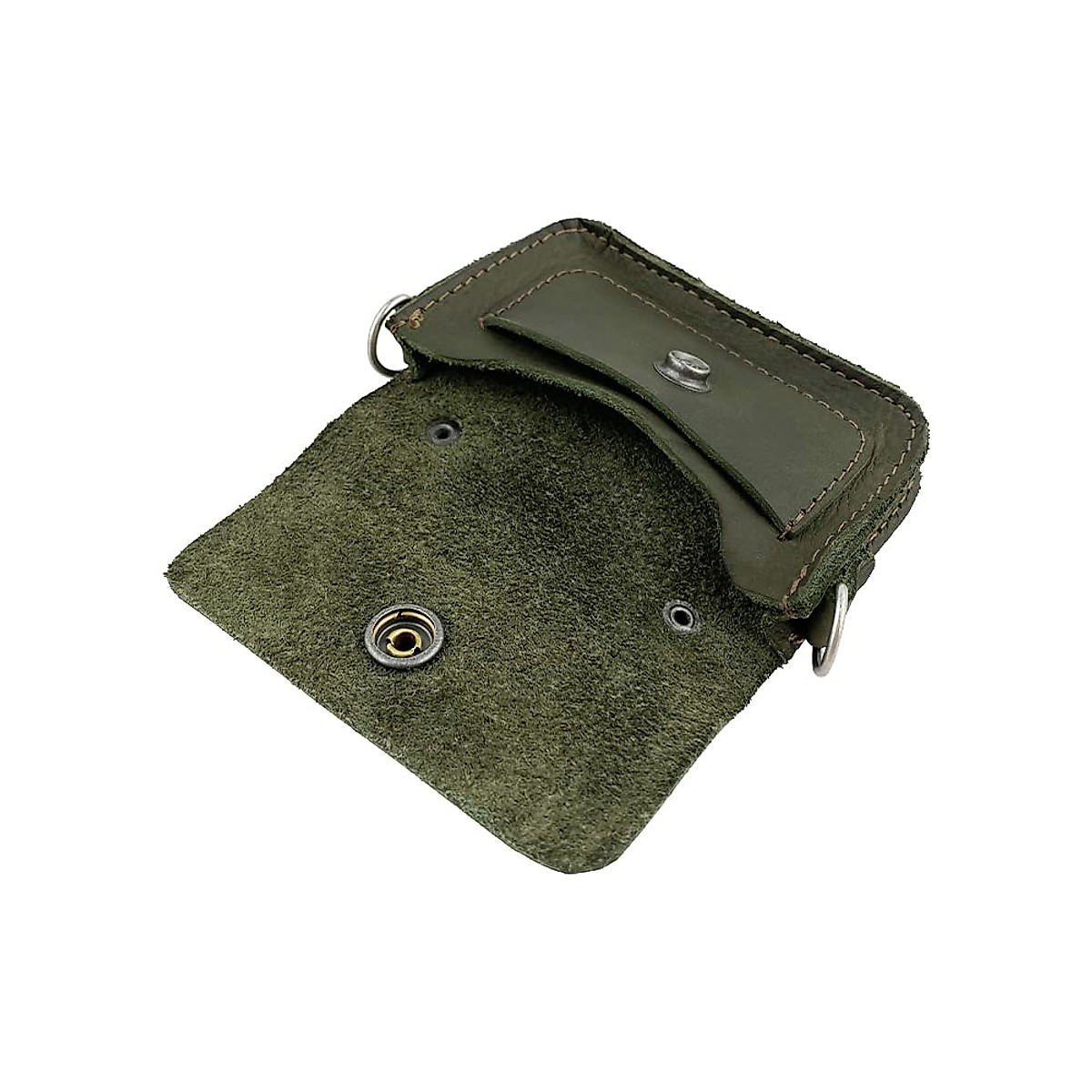 Hide & Drink, Leather Mini Briefcase Card Holder, Holds Up to 10 Cards Plus Folded Bills, Case, Cash Organizer, Accessories, Handmade Includes 101 Year Warranty (Dark Jade)