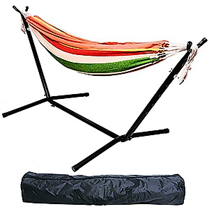 BalanceFrom Double Hammock with Space Saving Steel Stand and Portable Carrying Case, 450-Pound Capacity