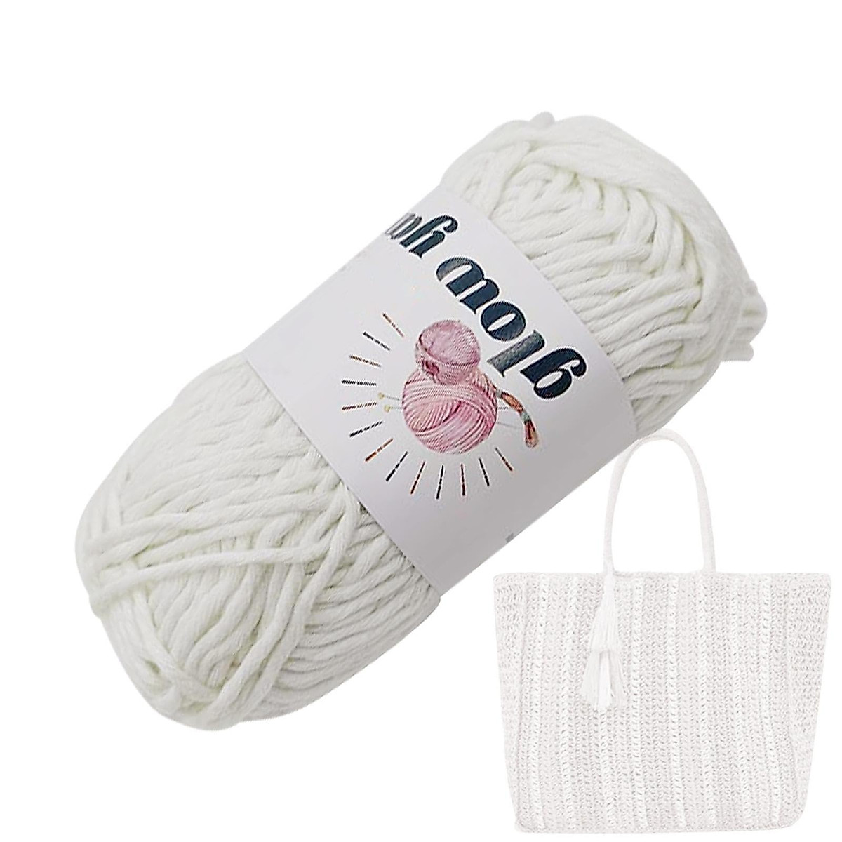 OSKOE Luminous Yarn, Soft Chunky Yarn, Glow in Dark Yarn Knitting Wool, Soft Chunky Yarn for Yarn Projects Making Plush Balls Handmade Bags Sweaters Shoes Hats Sweaters Blankets Scarves