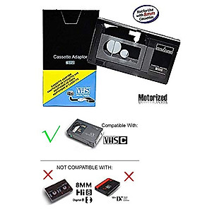 Motorized VHS-C to VHS Cassette Adapter for JVC C-P7U CP6BKU C-P6U,Panasonic PV-P1,RCA VCA115 + Optic Pen Lens Cleaner + 1 VCC Micro-Fiber Cloth…