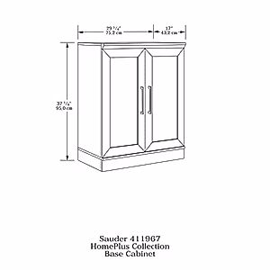 Sauder Homeplus Base Cabinet, Sienna Oak Finish