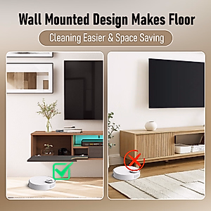 Pmnianhua Floating TV Stand with LED Lights,70'' Wall Mounted TV Cabinet Floating Under TV Shelf Media Console Entertainment Center with Storage Living Room Playroom Bedroom(Walnut)