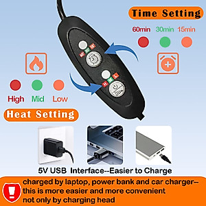 NEWMEIL Heated Lumbar Support Pillow for Chair, Heated Lumbar Pad for Back Pain Relief, Heating Pad for Car, Office Chair with Time Setting and Different Heating Level