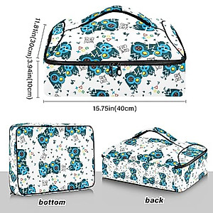 Kcldeci Insulated Thermal Food Carrier Insulated Casserole Carrier for Hot or Cold Food,Joystick Gamer Gamepad Sign Insulated Tote Bag for Potluck Cookouts Parties Picnic,Lasagna Lugger