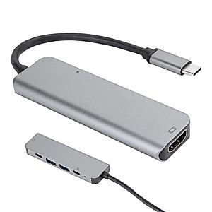 Dock, Hub Adapter, 5Gbps Aluminum Alloy 5‑in‑1 High Hardness for Laptop Computer