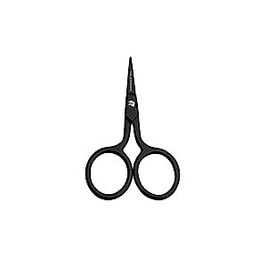 HALO FORGE Small Embroidery Scissors: Black Forged Stainless Steel Sharp Straight Pointed Tip Shears Precision Snips Detail Thread Yarn for Sewing Cross Stitch Needlework, Large Finger Holes 2.5 inch