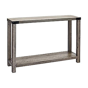 ROCKPOINT Furniture Barn Style Farmhouse Rectangle Accent Entryway Table, Grey Wash